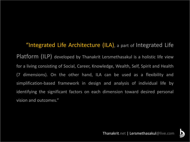 Integrated Life Architecture (Draft) | PPT