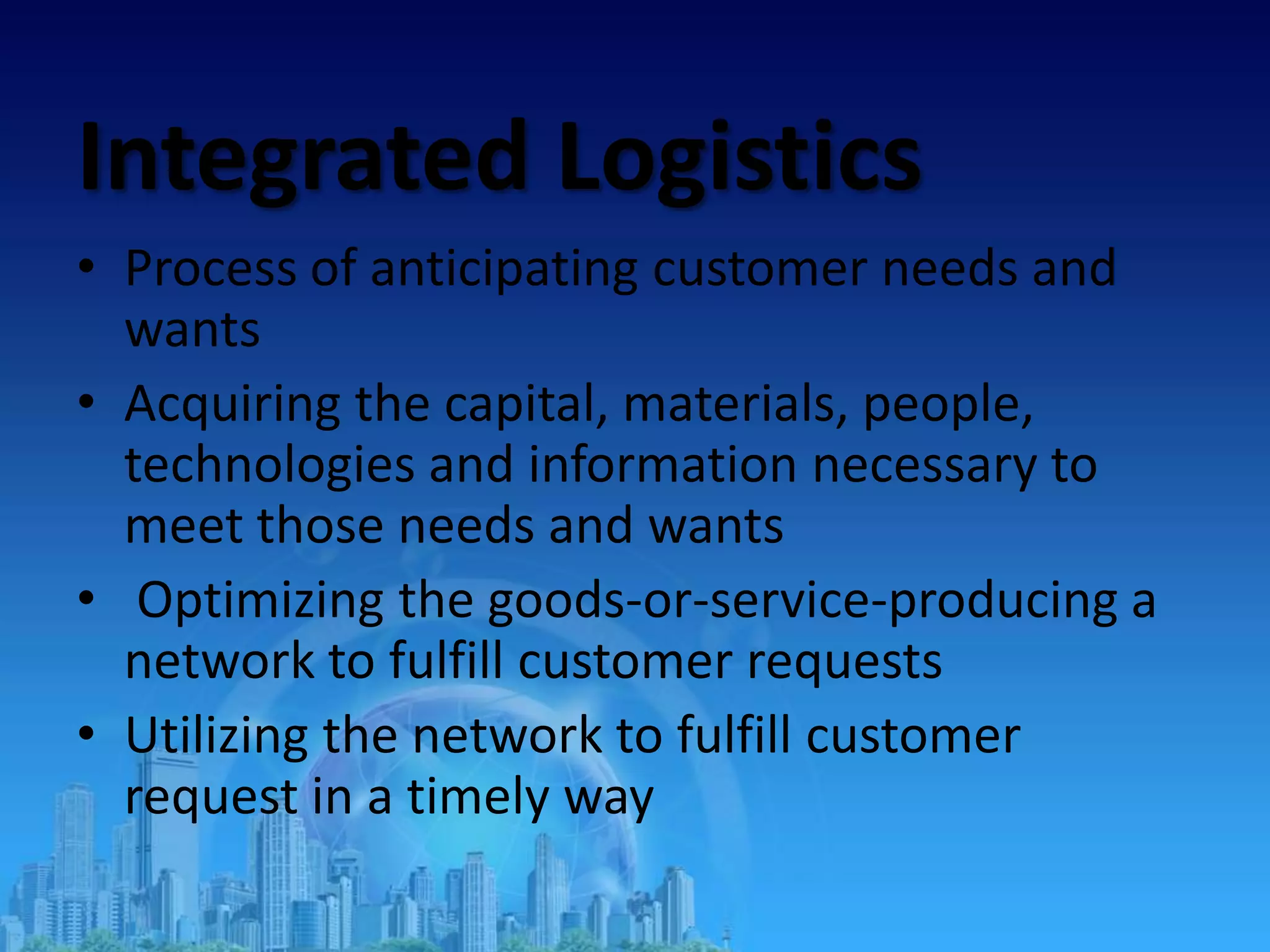 Integrated logistics management | PPTX