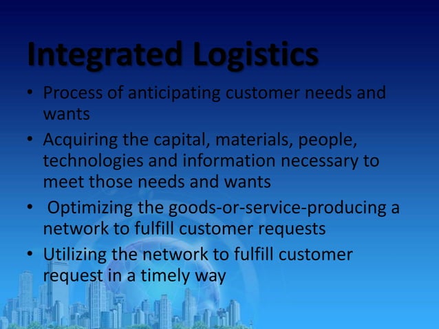 Integrated logistics management | PPTX