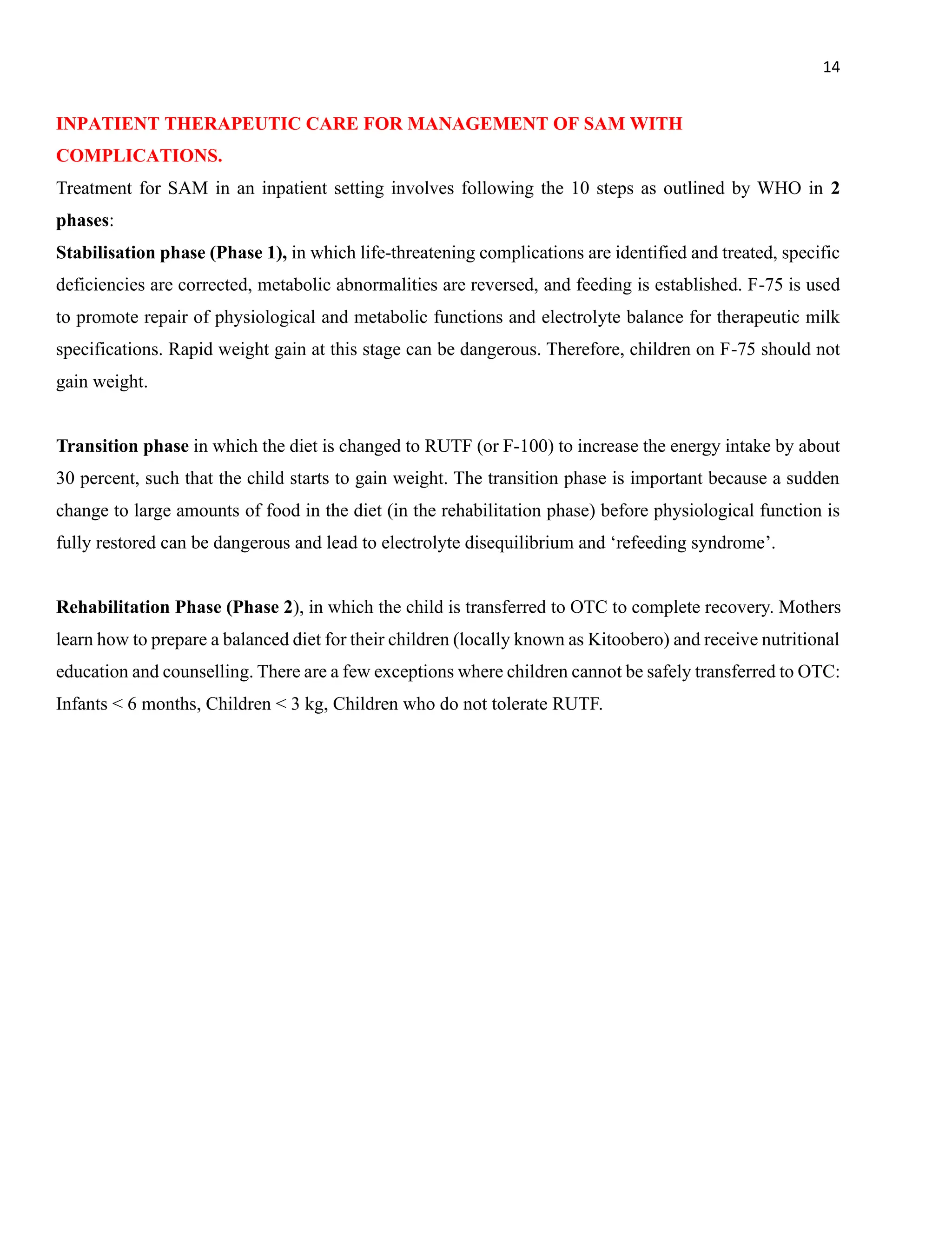 INTEGRATED MANAGEMENT OF ACUTE MALNUTRITION (IMAM) 1st EDITION NOVEMBER ...