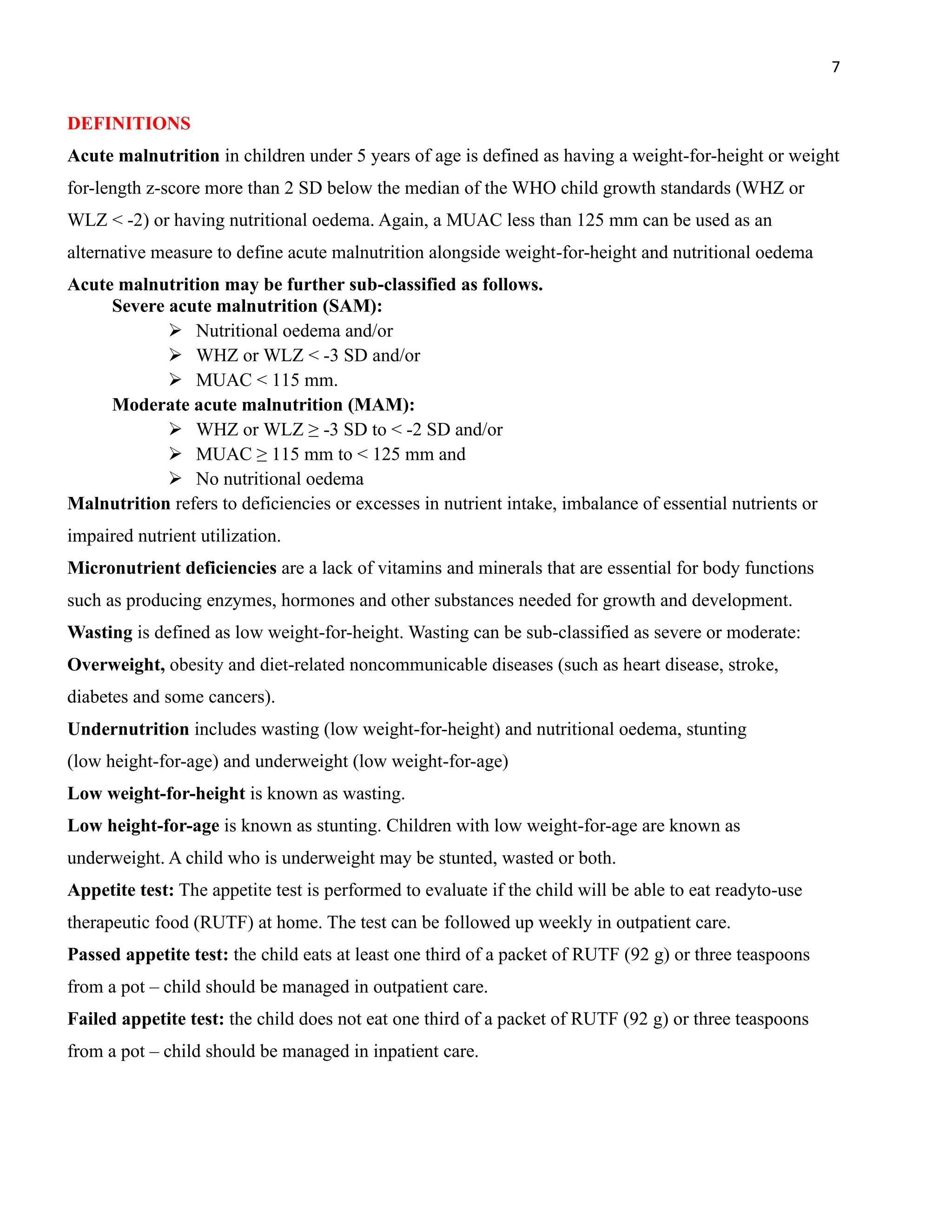 INTEGRATED MANAGEMENT OF ACUTE MALNUTRITION (IMAM) 1st EDITION NOVEMBER ...