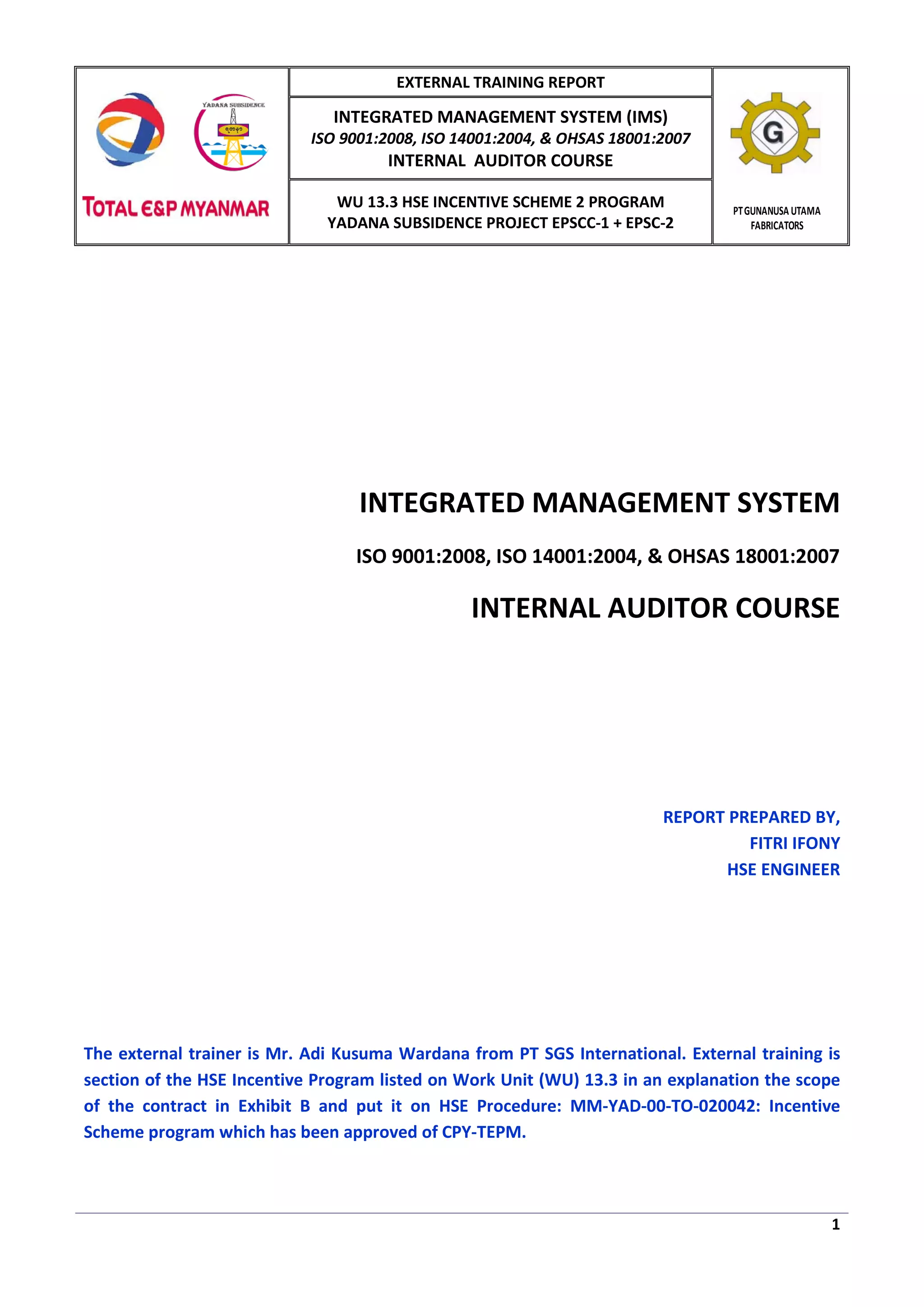 Integrated management system training | PDF