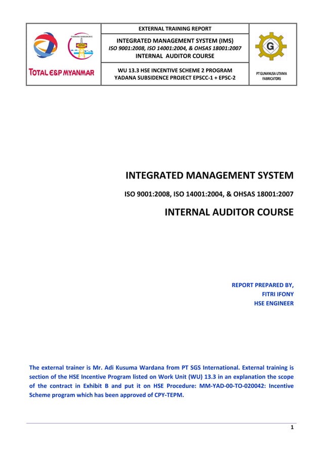 Integrated management system training | PDF