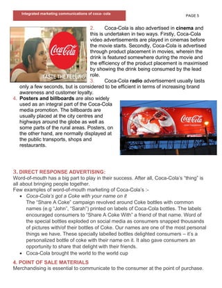 Marketing Communications of Coca -Cola | PDF