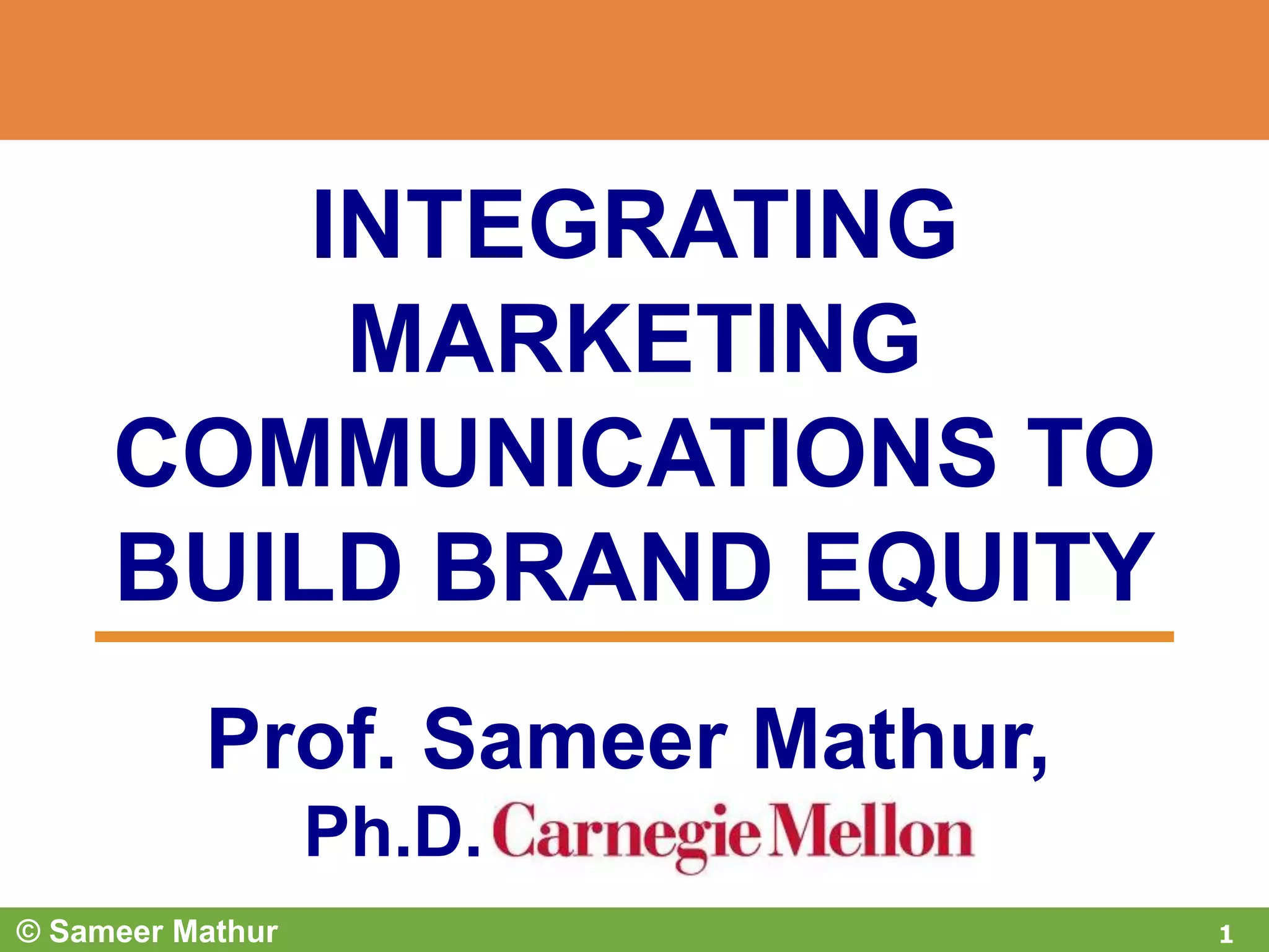 Integrated Marketing Communications to Build Brand Equity | PDF