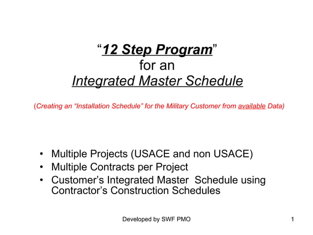 Integrated Master Schedule | PPT