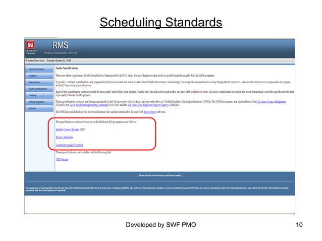 Integrated Master Schedule