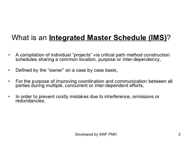 Integrated master scheduler - iqrilly