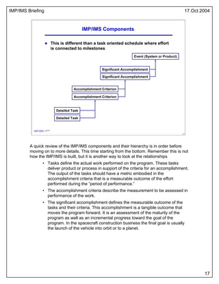 Integrated Master Plan and Integrated Master Schedule | PDF