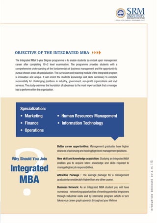 Integrated mba brochure | PDF