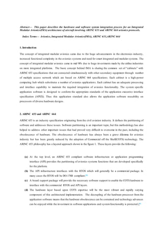 Integrated Modular Avionic(IMA) System Integration Process | DOCX