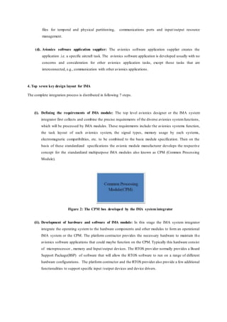 Integrated Modular Avionic(IMA) System Integration Process | DOCX