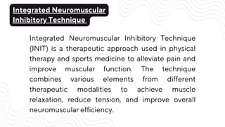 Integrated Neuromuscular Inhibition Technique (INIT) | PDF