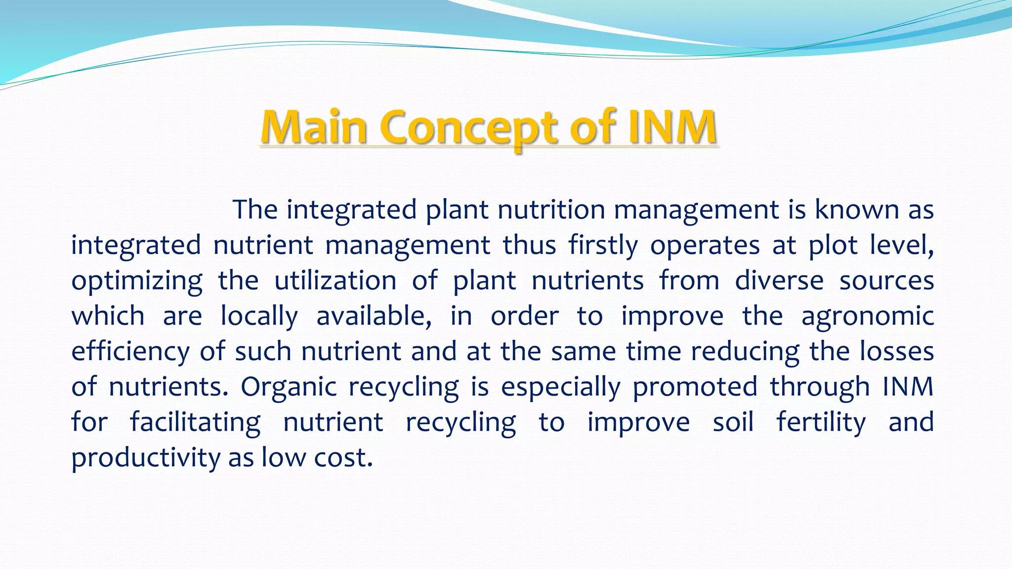 Integrated Nutrient Management (INM) | PPTX