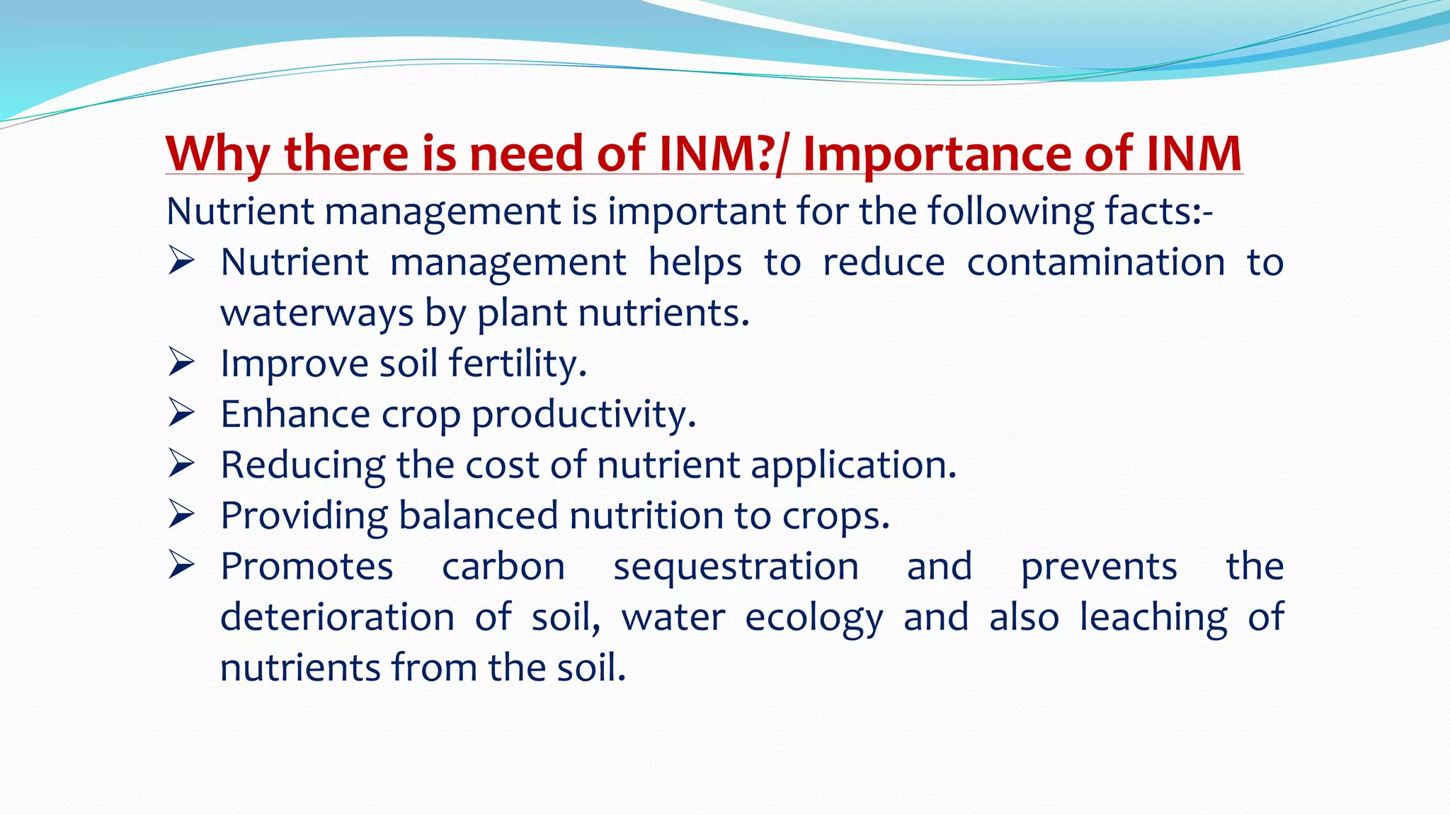 Integrated Nutrient Management (INM) | PPTX