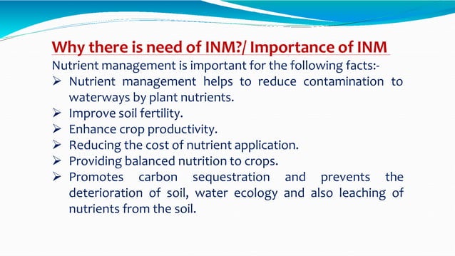 integrated nutrient management and its importance.pptx | Agriculture | Industries