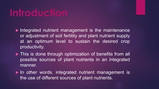 Integrated Plant Nutrient Management – ZHERSS