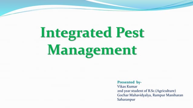 Integrated Pest Management Ipm Pptx