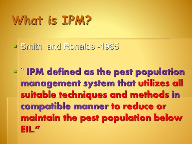 Integrated pest management (ipm) | PPTX | Agriculture | Industries