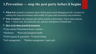 INTEGRATED PEST MANAGEMENT (IPM) environmentally friendly and ...