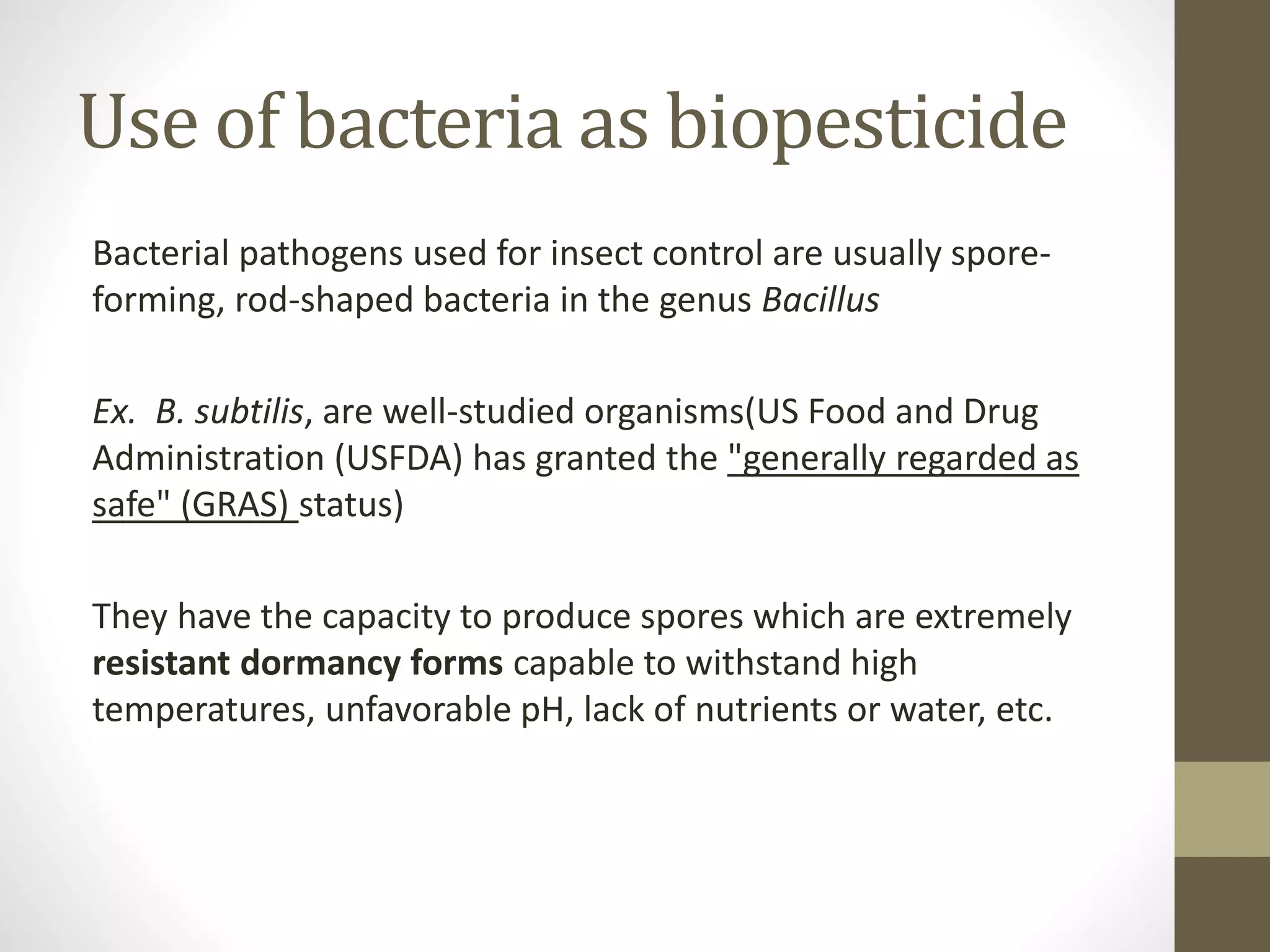Integrated pest management(ipm) and use of bacteria as biopesticide | PPTX