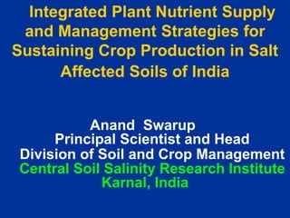 Integrated Plant Nutrient Supply and Management Strategies for Sustaining Crop Production in ...