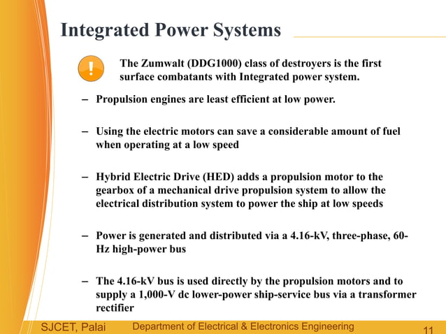 Integrated power systems For Continuity Of Electrical power In NAVY ...