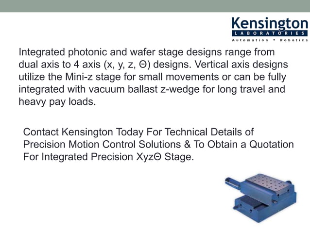 Integrated Precision Motion Control Linear Stages | PPTX | Radio ...