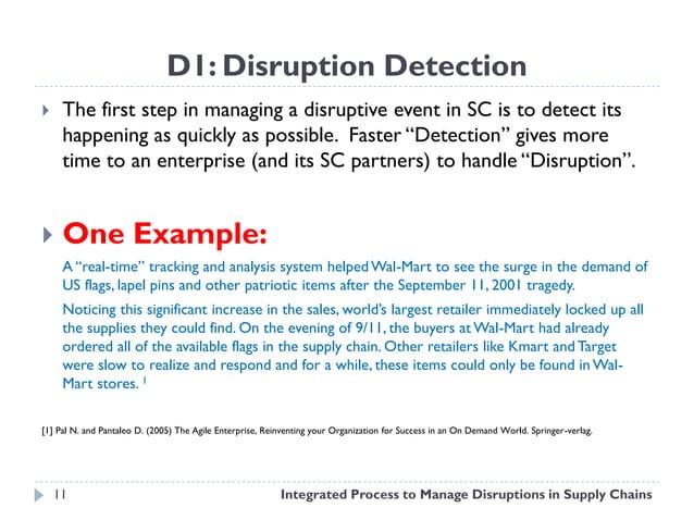 Integrated Process to Manage Disruptions in Supply Chains | PPT