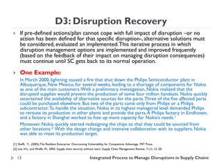 Integrated Process to Manage Disruptions in Supply Chains | PPT