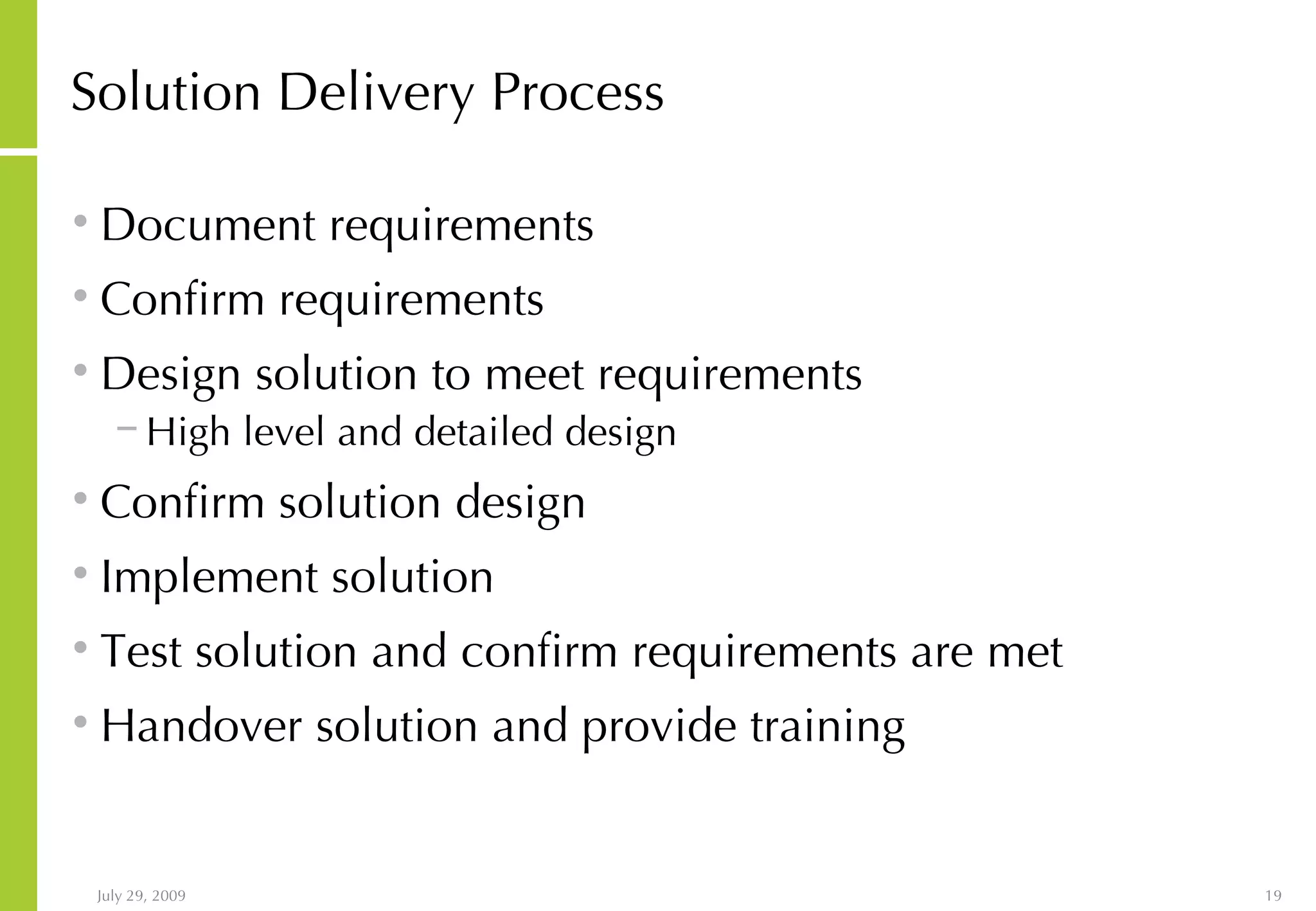 Integrated Project Management And Solution Delivery Process | PPT