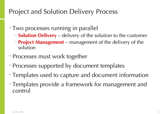 Integrated Project Management And Solution Delivery Process | PPT ...