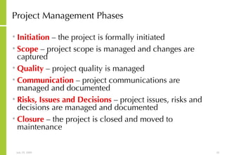 Integrated Project Management And Solution Delivery Process | PPT