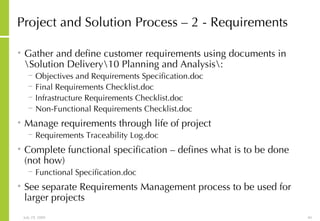 Integrated Project Management And Solution Delivery Process | PPT