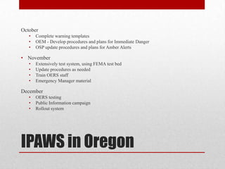 Integrated public alert and warning system (ipaws | PPTX | Operating ...