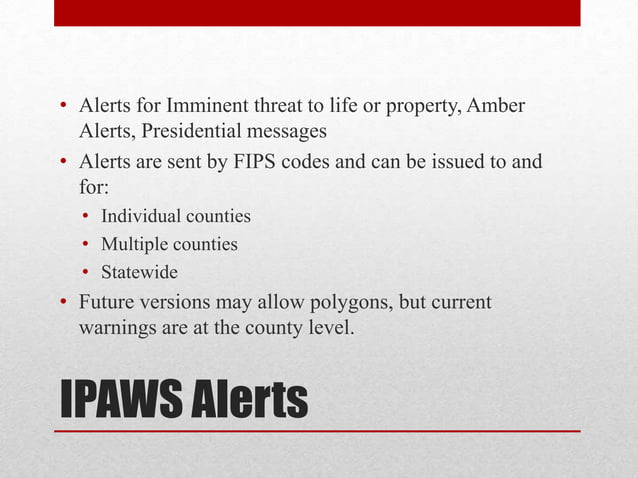 Integrated public alert and warning system (ipaws | PPTX | Operating ...
