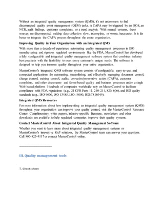 Integrated quality management system | PDF