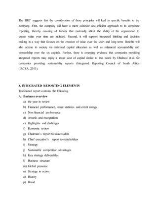 Integrated reporting in india | DOCX