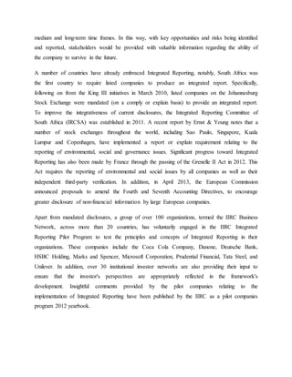 Integrated reporting in india | PDF