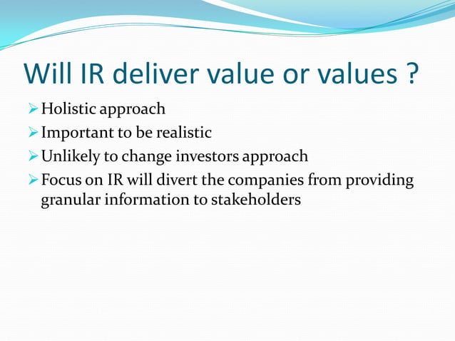 Integrated Reporting | PPTX