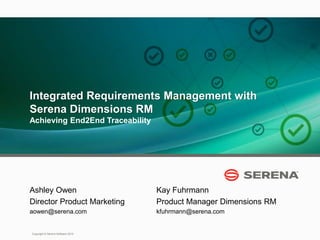 Integrated Requirements Management with Serena Dimensions RM 02-2016 | PPT