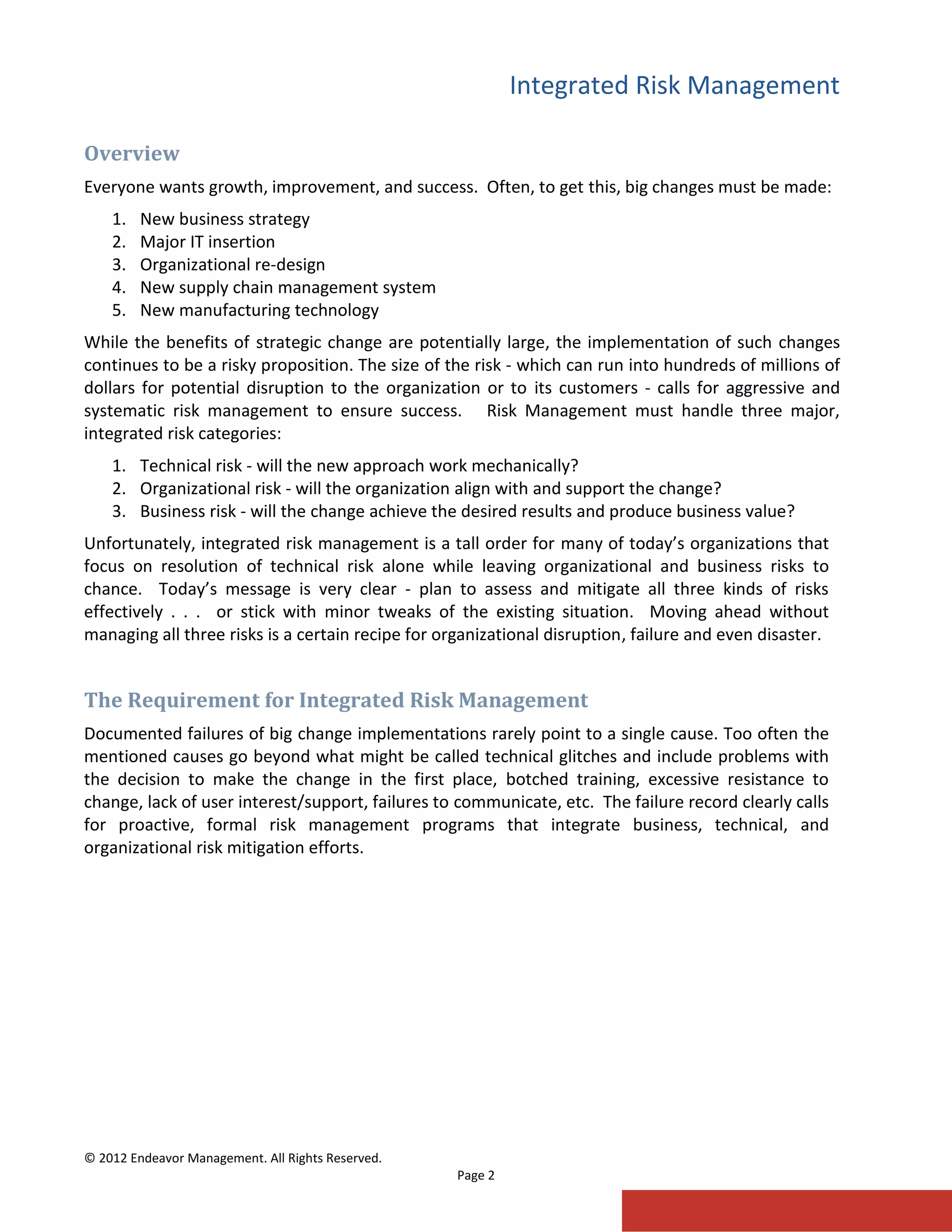 Integrated risk management | PDF