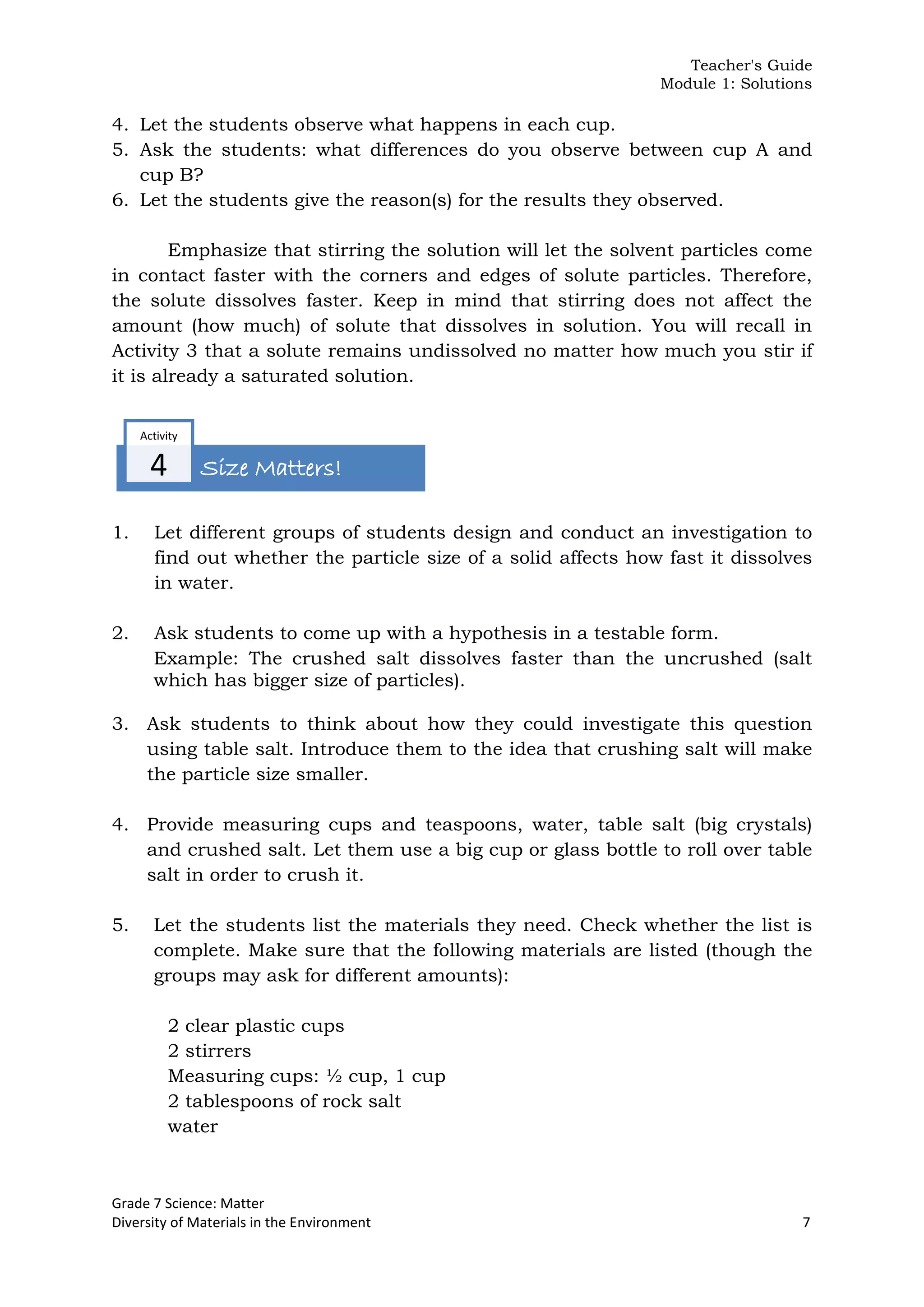 Integrated Science Module for Grade 7 -- Quarter 1-2 | PDF