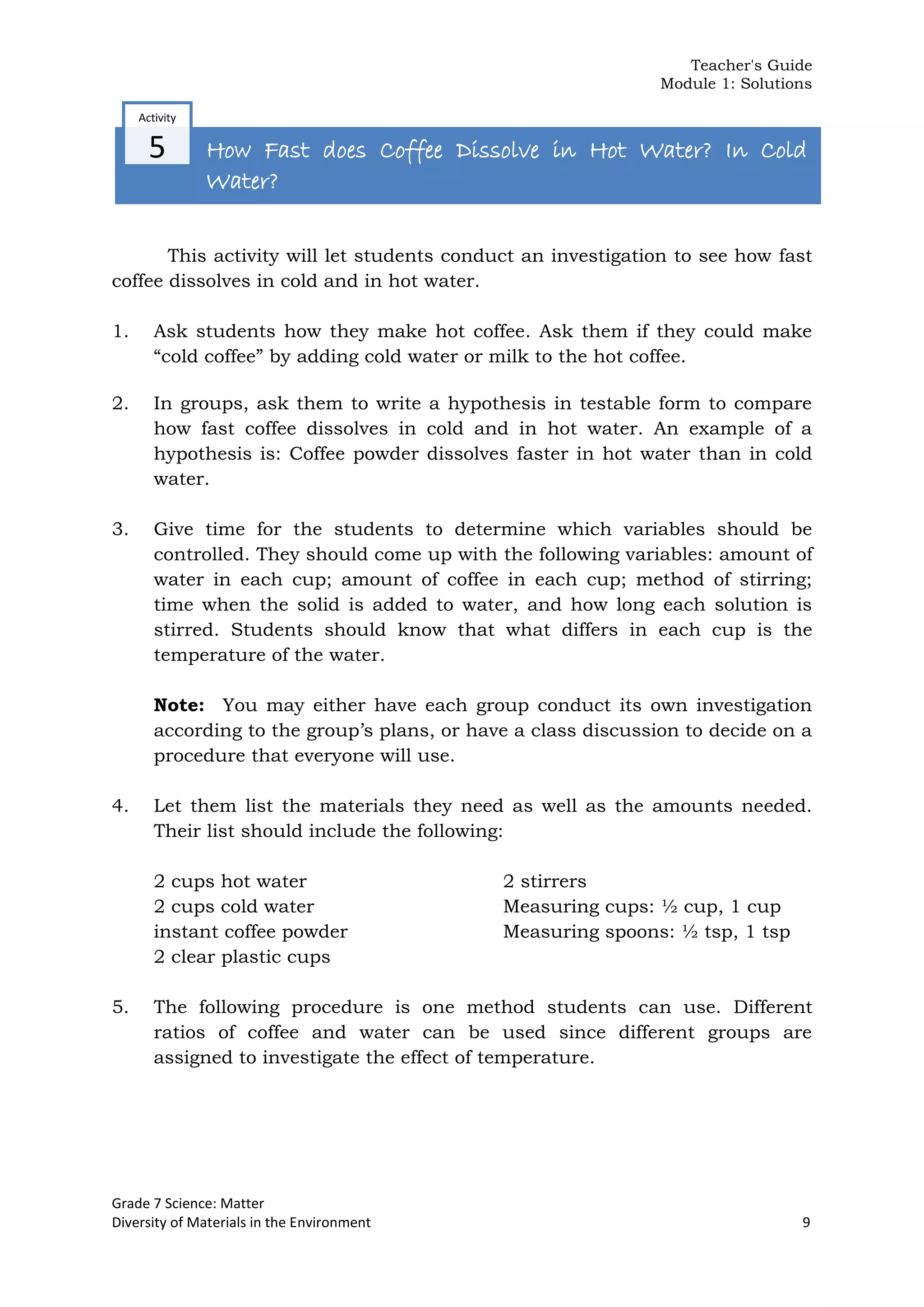 Integrated Science Module for Grade 7 -- Quarter 1-2 | PDF