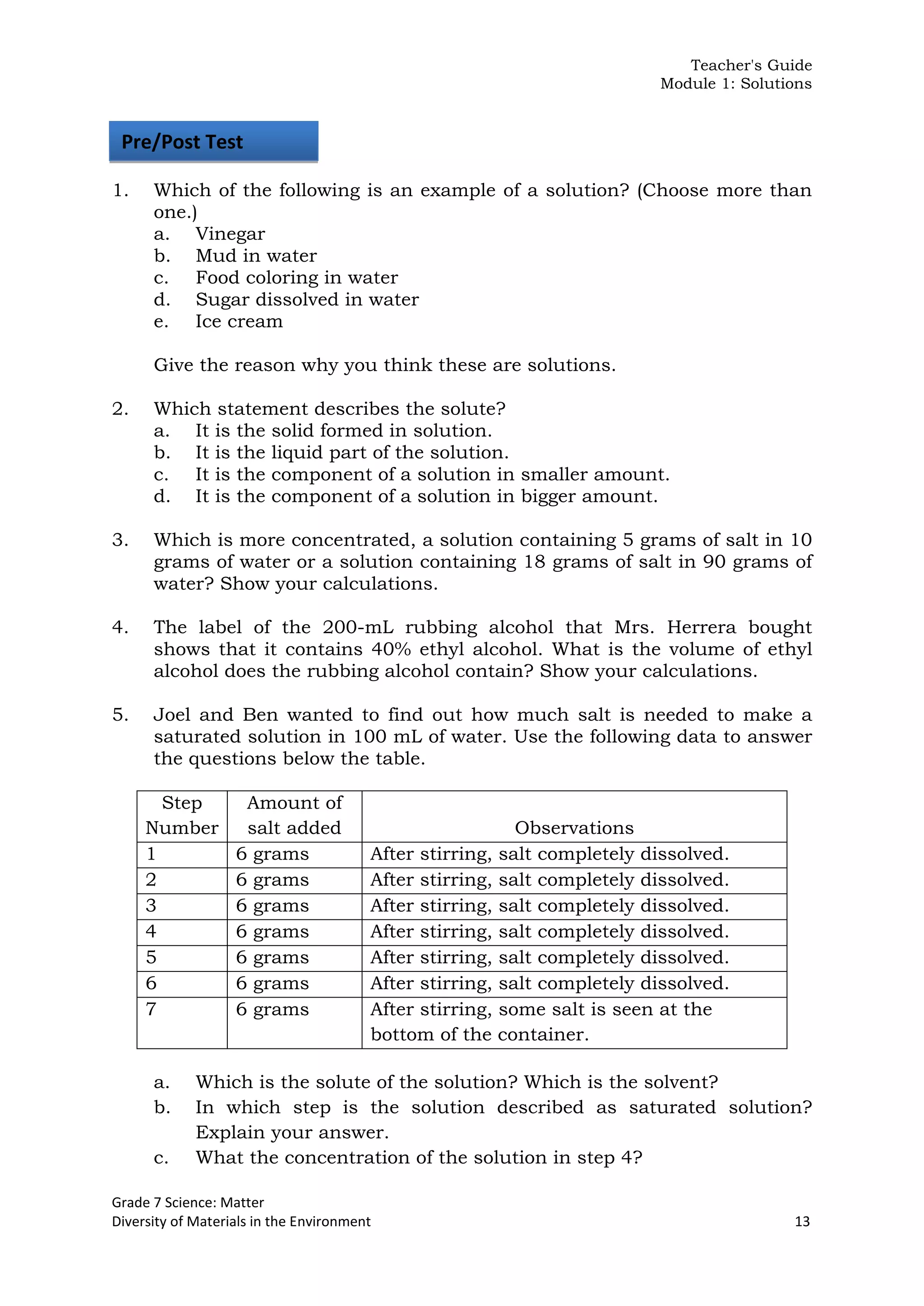Integrated Science Module for Grade 7 -- Quarter 1-2 | PDF