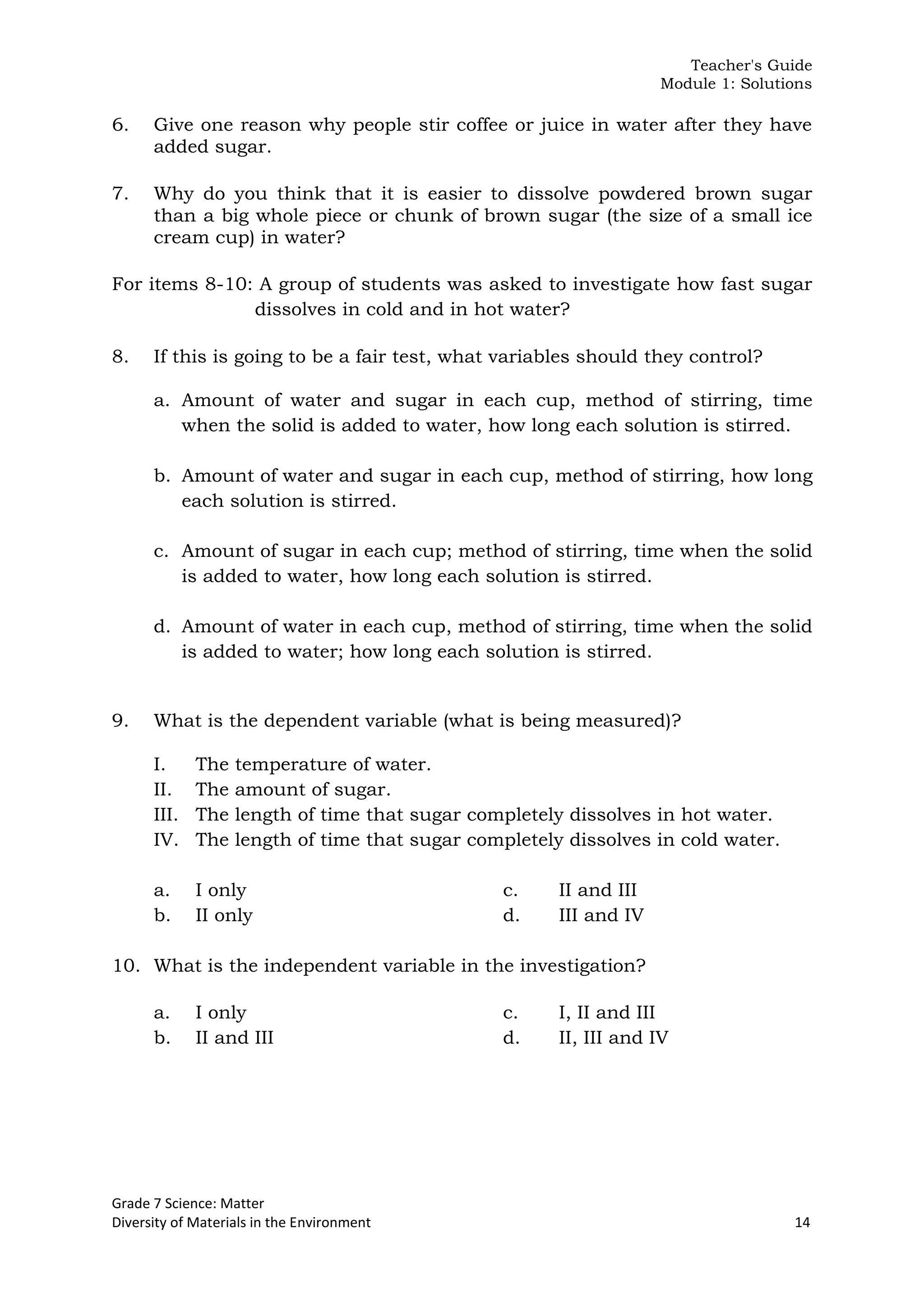 Integrated Science Module for Grade 7 -- Quarter 1-2 | PDF