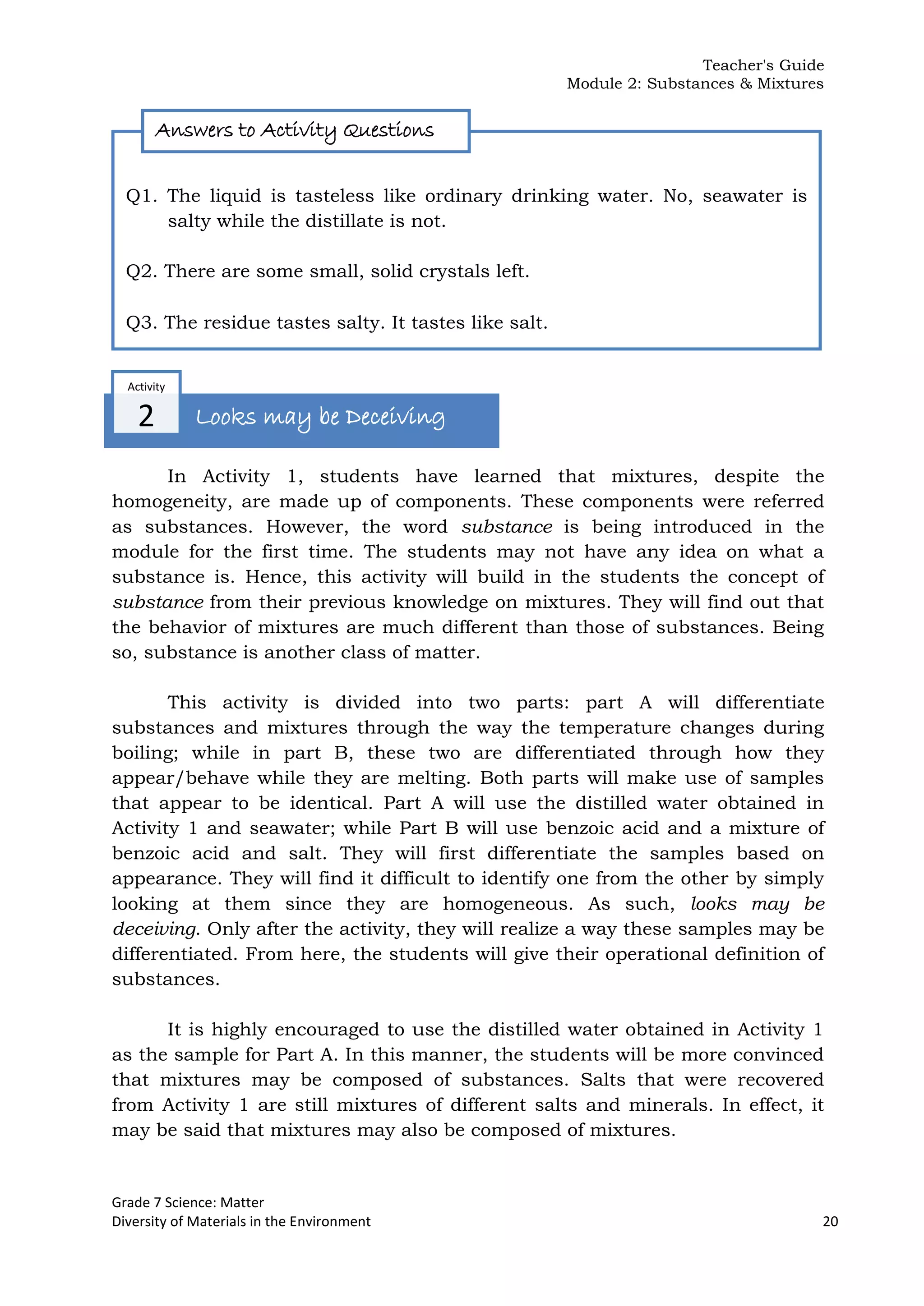 Integrated Science Module for Grade 7 -- Quarter 1-2 | PDF