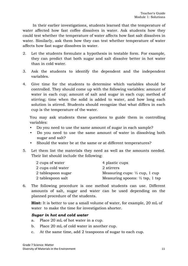 Integrated Science Module for Grade 7 -- Quarter 1-2 | PDF