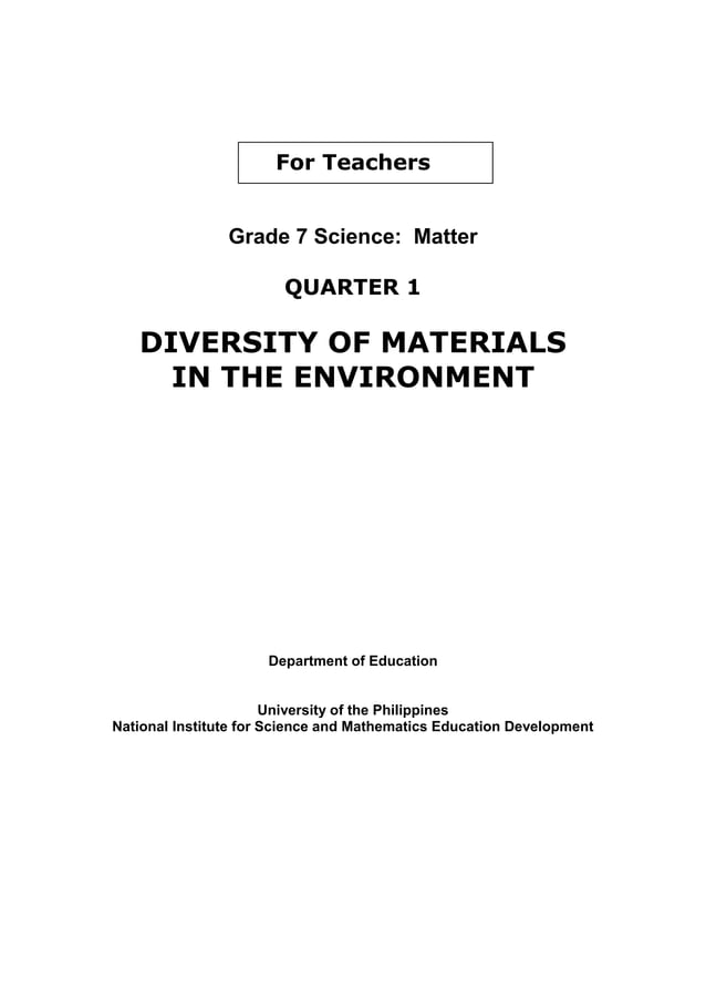 Integrated Science Module for Grade 7 -- Quarter 1-2 | PDF