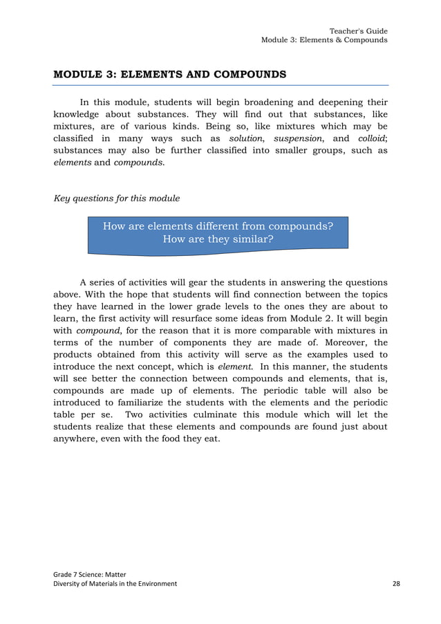 Integrated Science Module for Grade 7 -- Quarter 1-2 | PDF